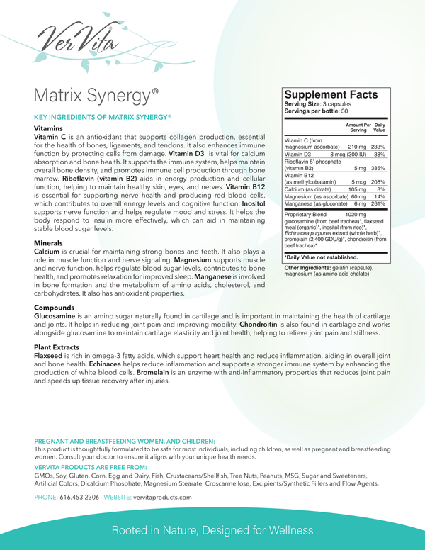 Matrix Synergy - VerVita Products, L.L.C