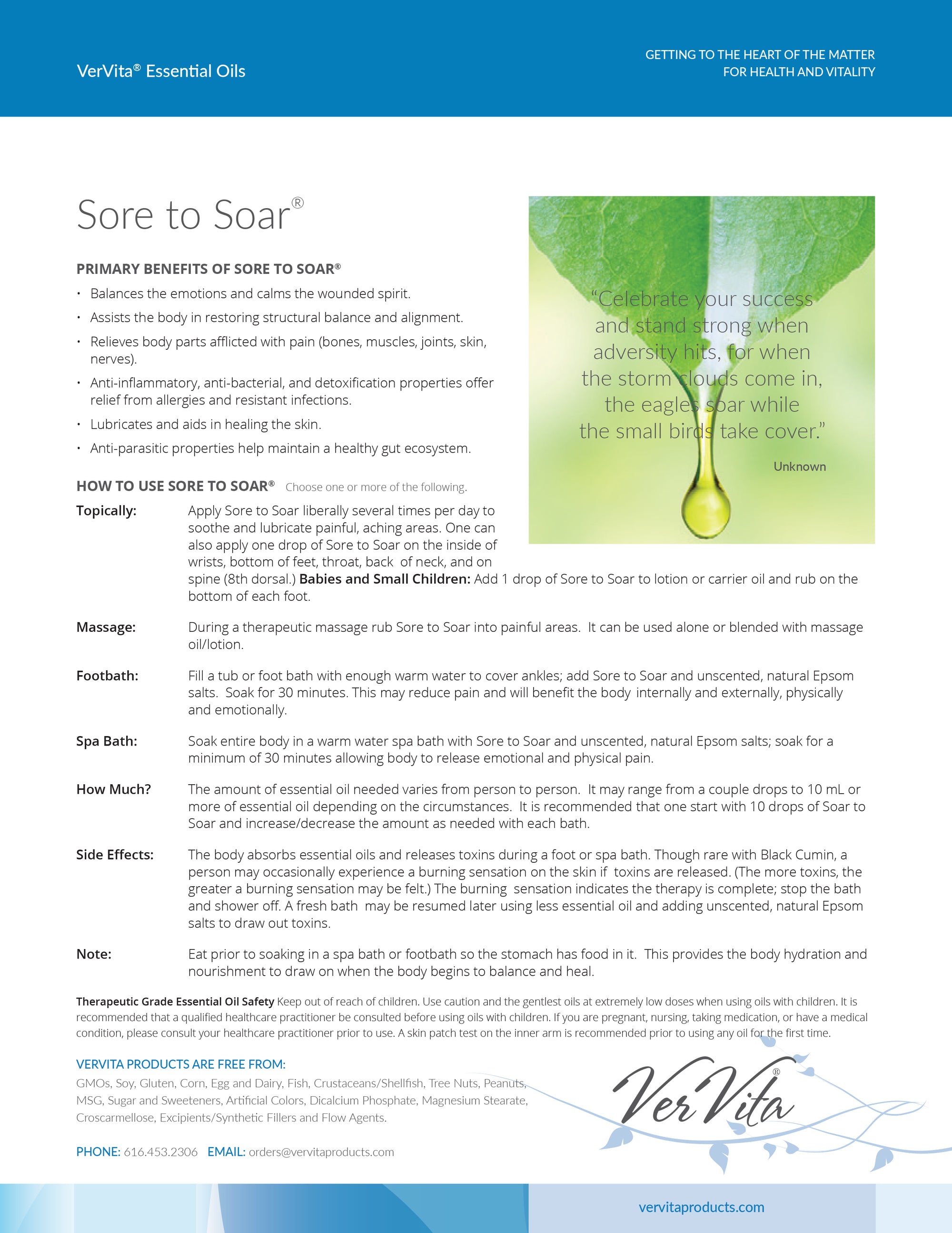 Sore to Soar - VerVita Products, L.L.C